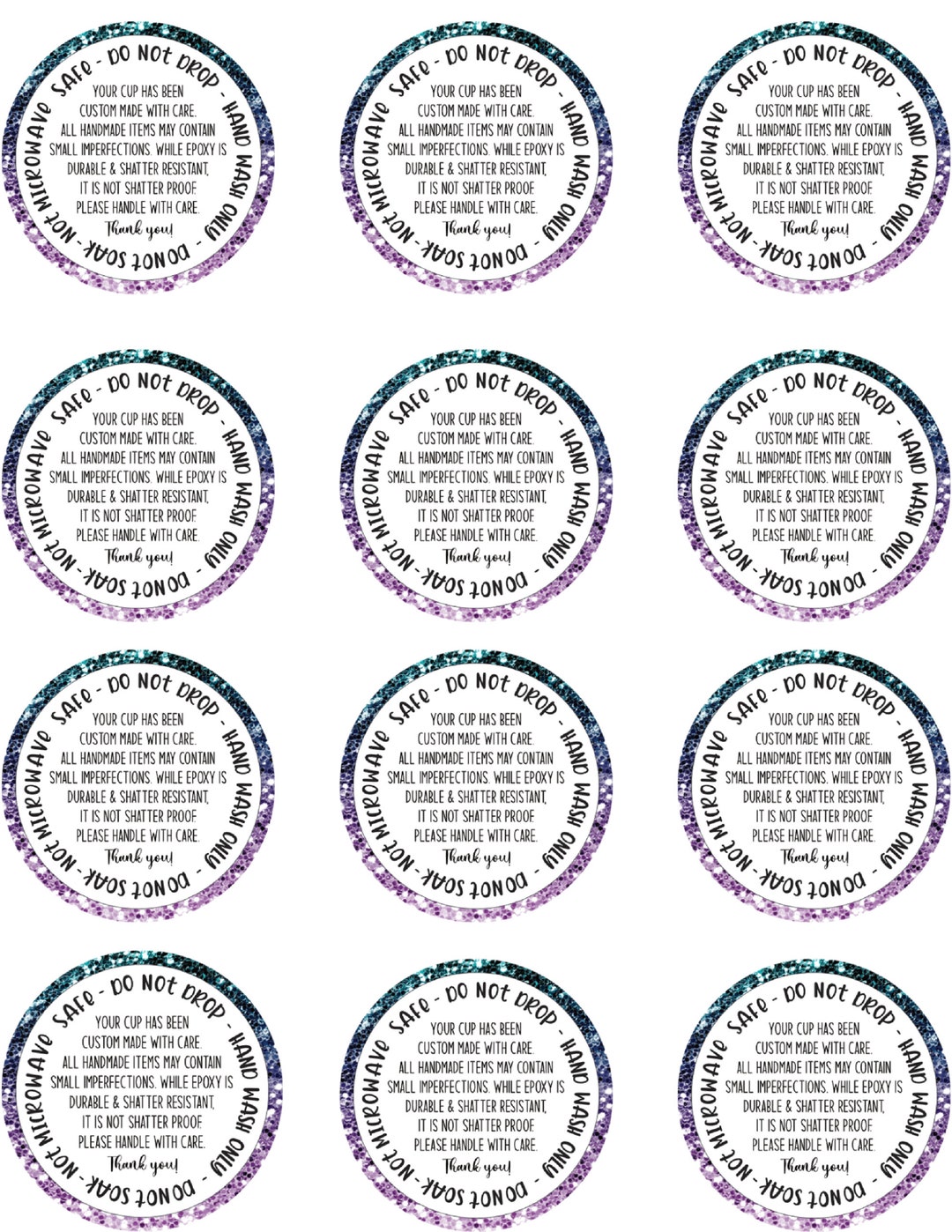 Care Sheets for Customized Tumbler Tumbler Care Sheet - Etsy