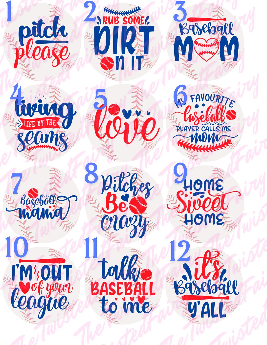 Baseball Cardstock Circles, Cardstock Cutouts, Freshies, Cardstock ...