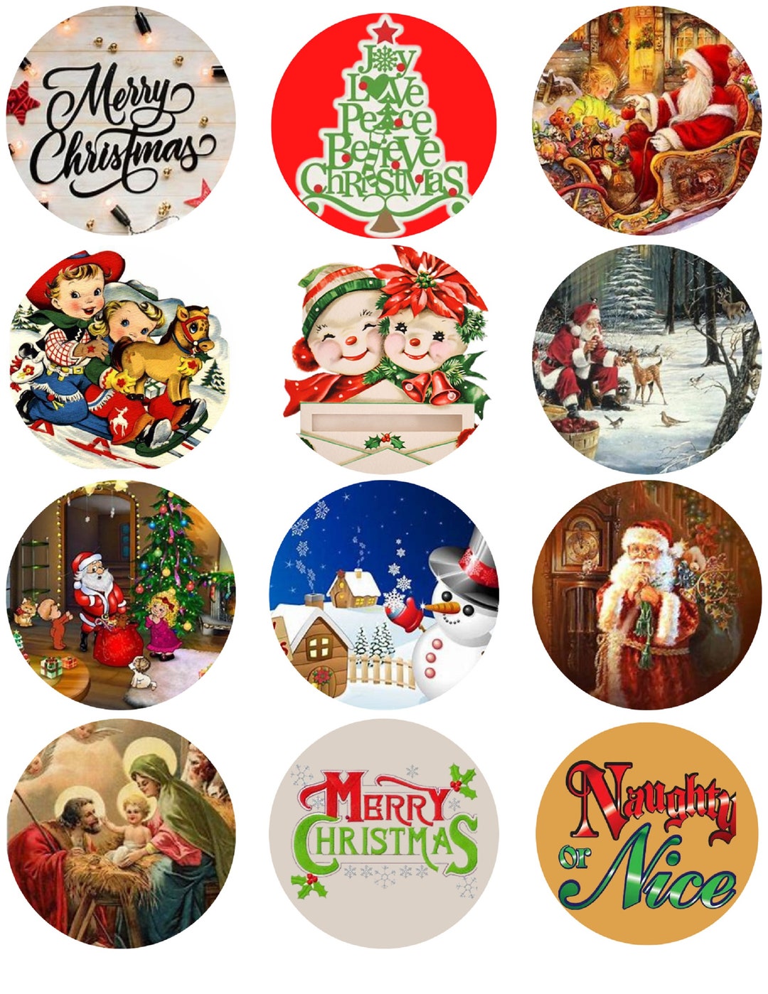 Christmas Cardstock Circles, Cardstock Cutouts, Freshies, Cardstock ...