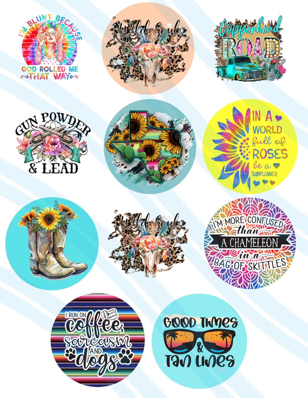 Set of 11 Digital Card-stock Download, Card-stock for Freshies, Freshie ...