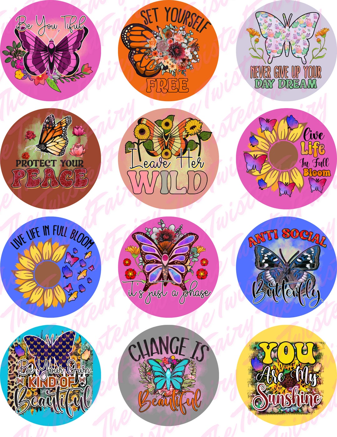 Butterflies Cardstock Circles, Cardstock Cutouts, Freshies, Cardstock ...