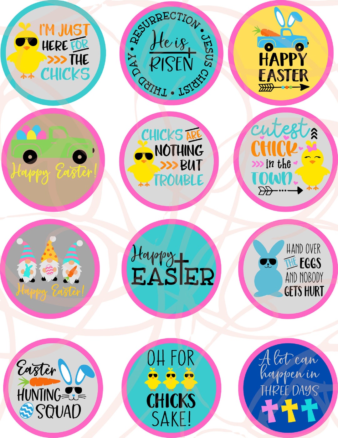 Easter Set Cardstock Circles, Cardstock Cutouts, Freshies, Cardstock ...
