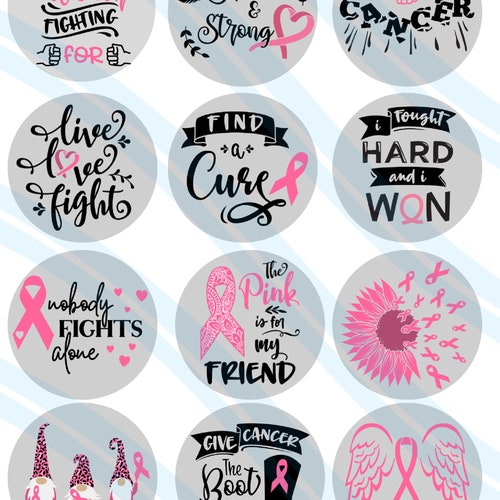 Breast Cancer Cardstock Circles Cardstock Cutouts Freshie - Etsy