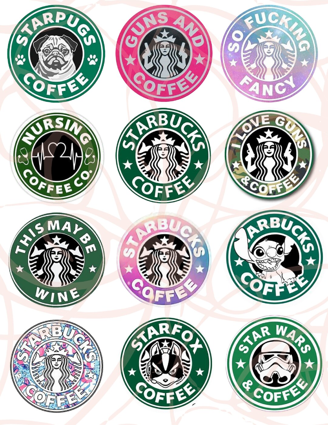 Starbucks Cardstock Circle Cutouts: Freshie Designs - Etsy