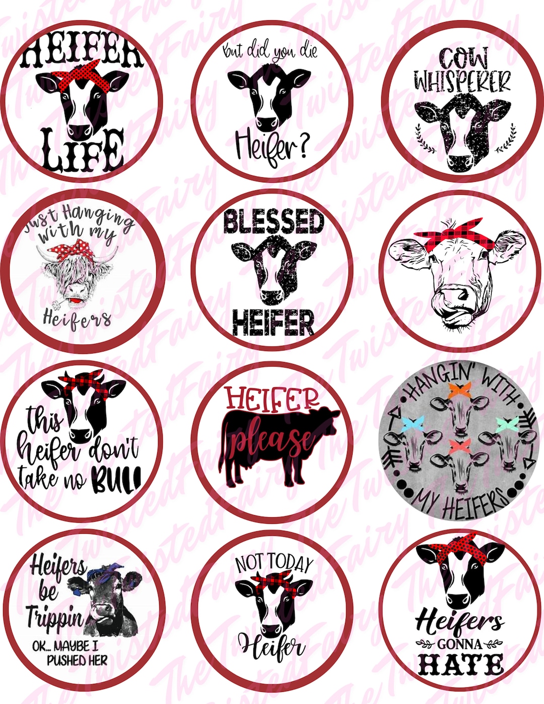 Heifer Life Cardstock Circles, Cardstock Cutouts, Freshies, Cardstock ...