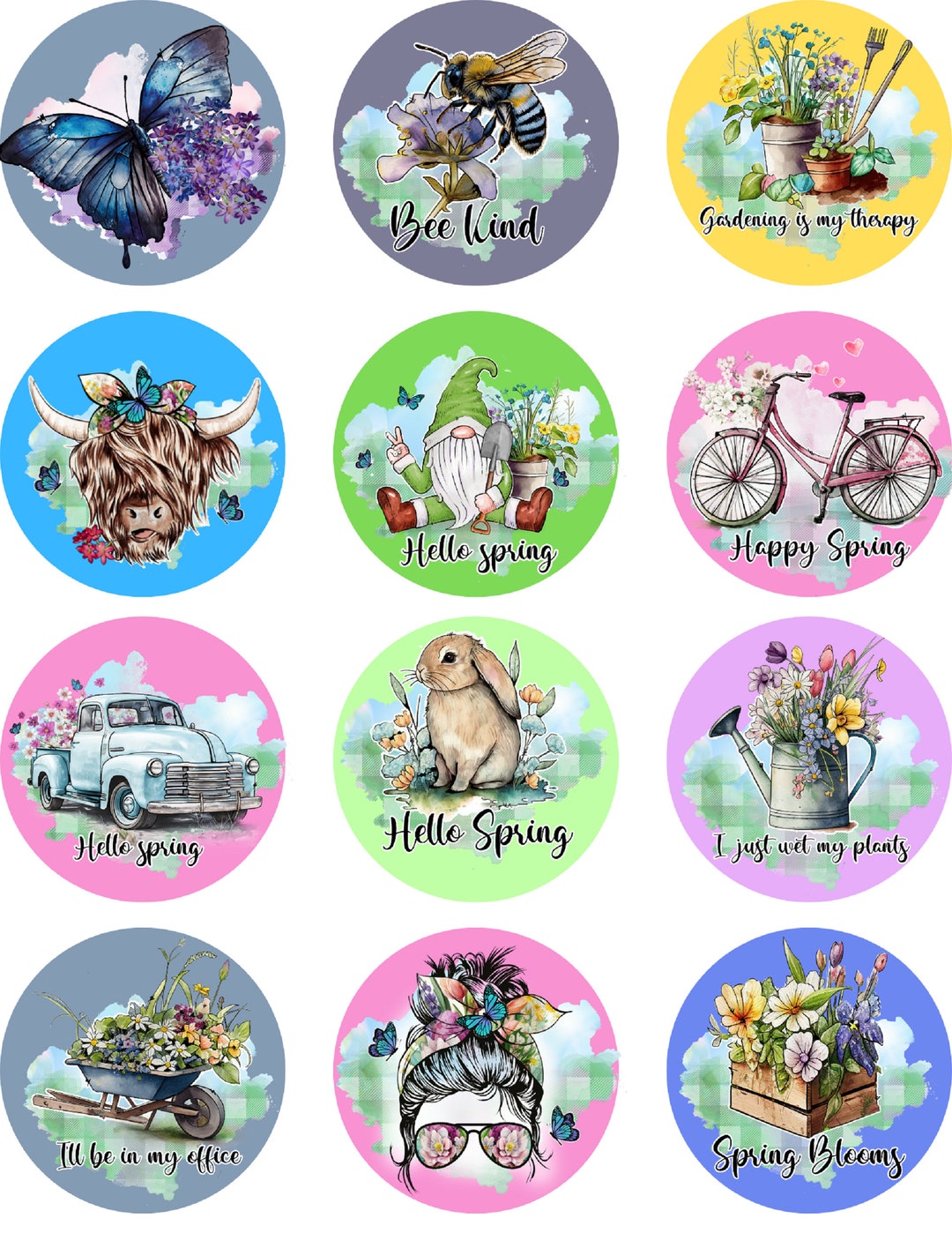 Spring Cardstock Circles, Cardstock Cutouts, Freshies, Cardstock ...