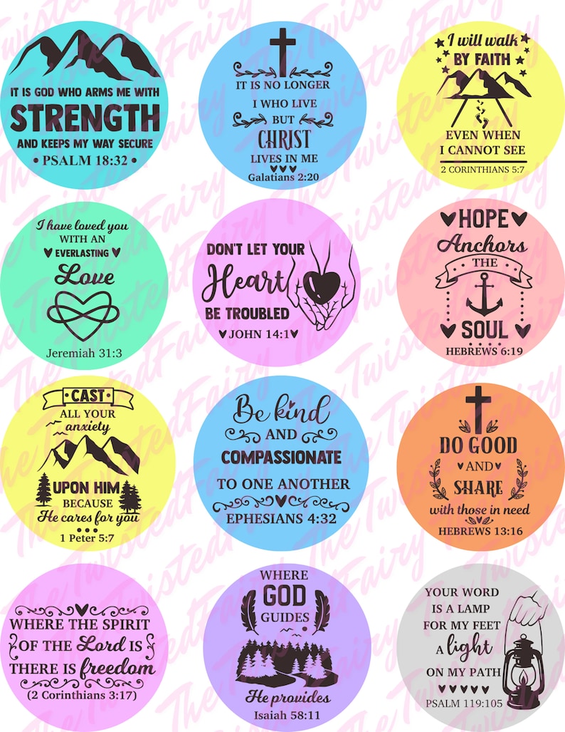 Bible Verse Cardstock Circles: Freshie Designs - Etsy