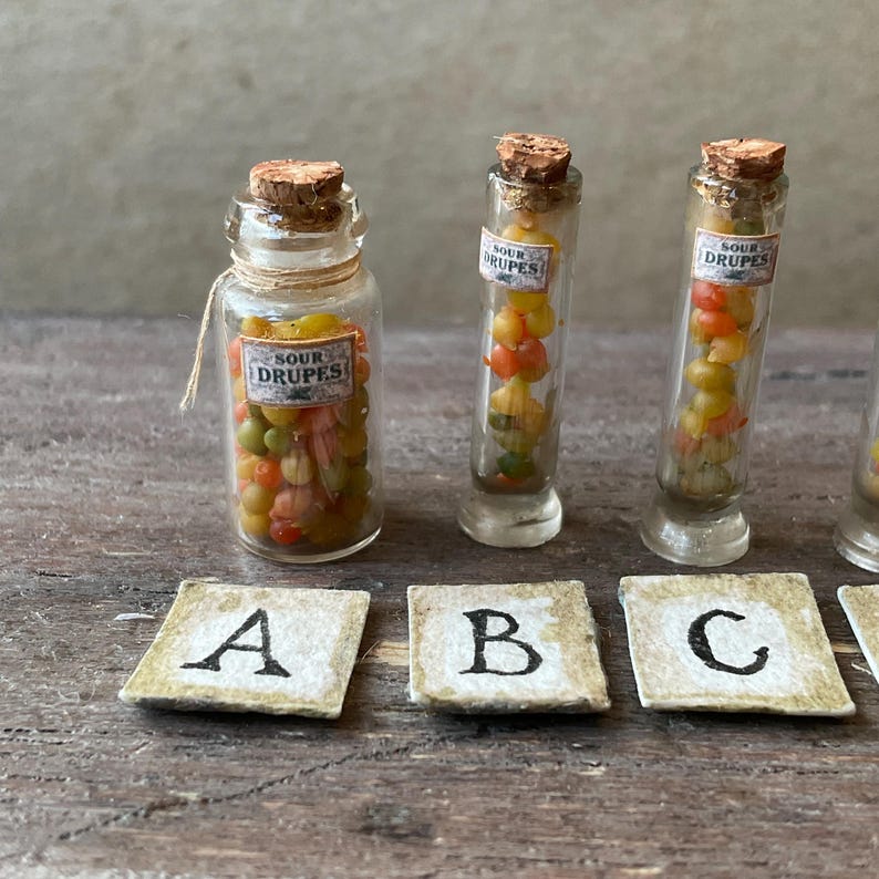 1:12 Scale Sour Drupes Apothecary Jar X1 OR Vial X1 - Etsy