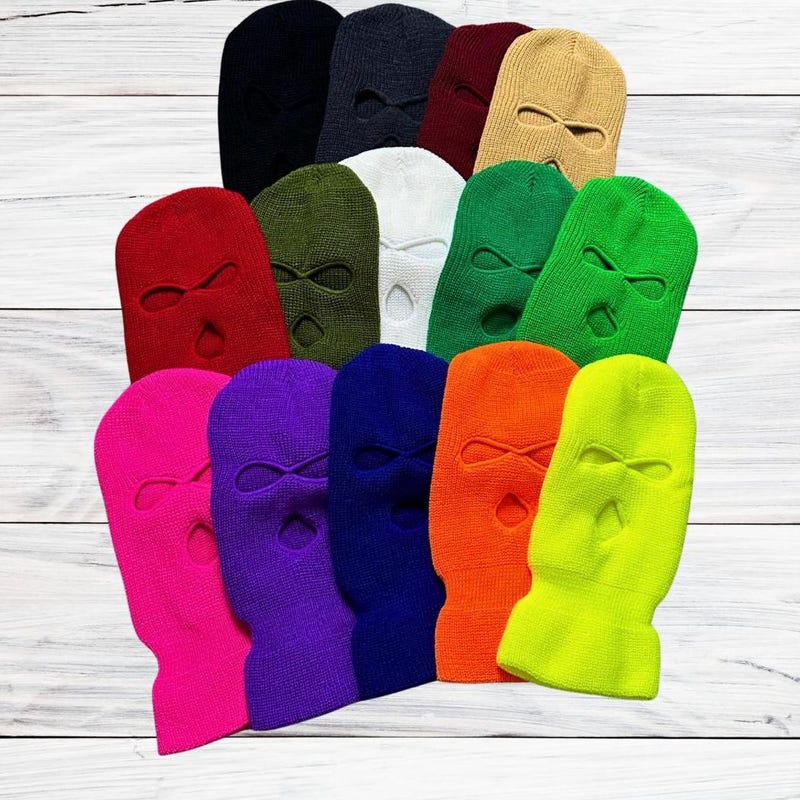 White Ski Mask Knitted - Etsy