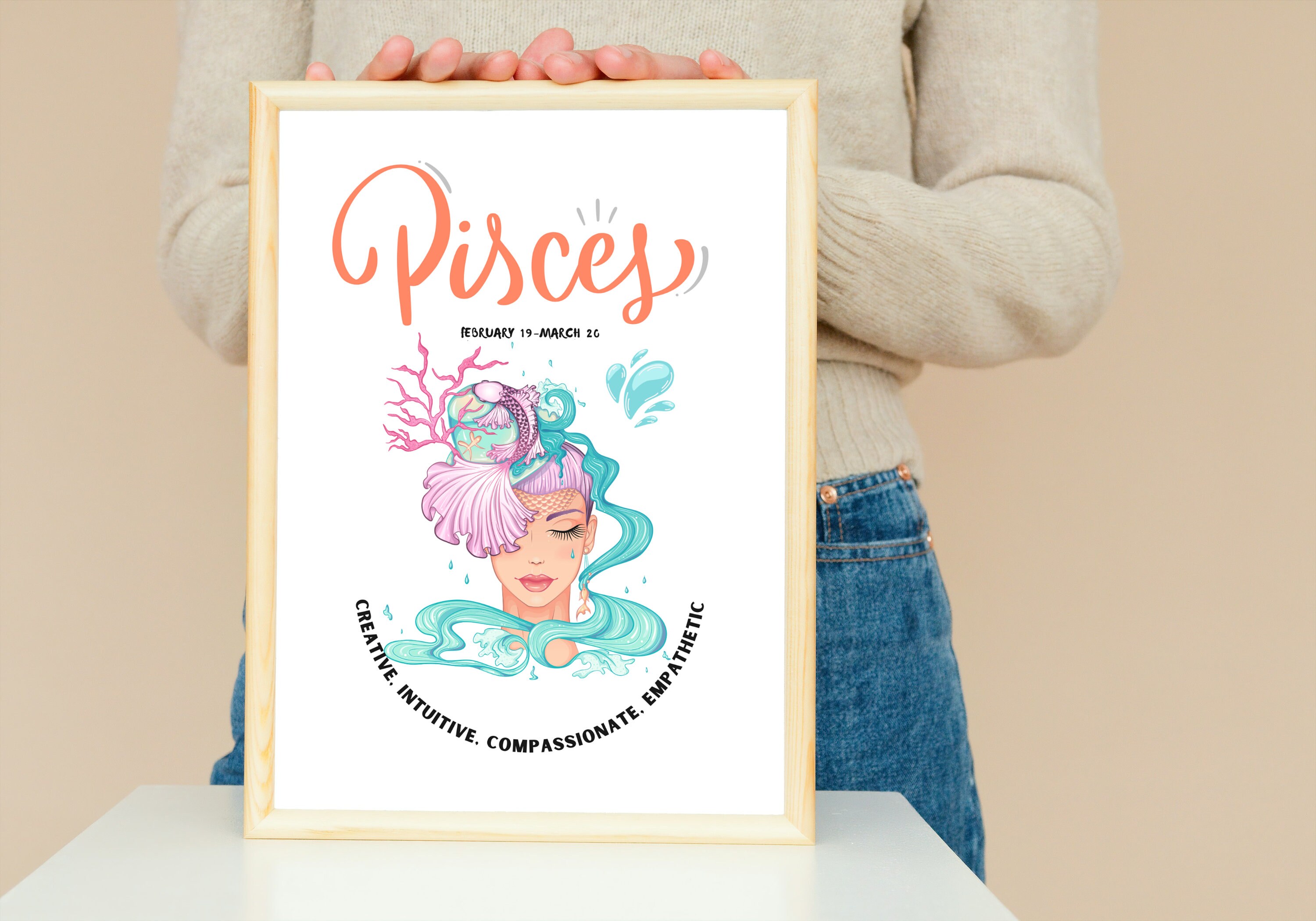 PISCES Wall Art Zodiac Poster Printable, Pisces Art, Pisces Gift ...
