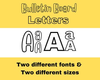 Bulletin Board Letters Printable Black and White - Etsy