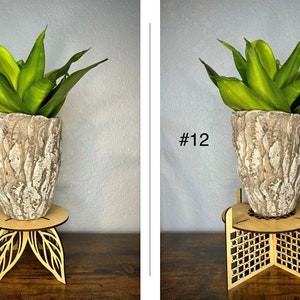 Wood Display Plant Stand - Gift a Laser Cut Indoor Shelf for a Plant ...