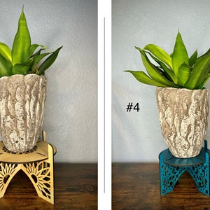 Wood Display Plant Stand - Gift a Laser Cut Indoor Shelf for a Plant ...