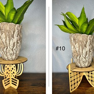 Wood Display Plant Stand - Gift a Laser Cut Indoor Shelf for a Plant ...