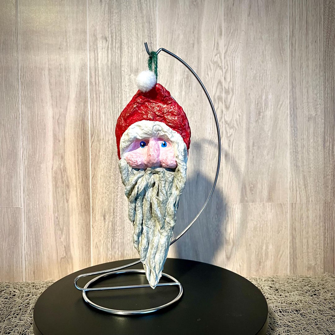 Christmas Santa: Cute Paper Mache Santa Holiday Decor, Adorable Gift ...
