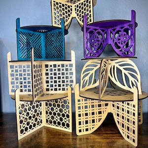 Wood Display Plant Stand - Gift a Laser Cut Indoor Shelf for a Plant ...