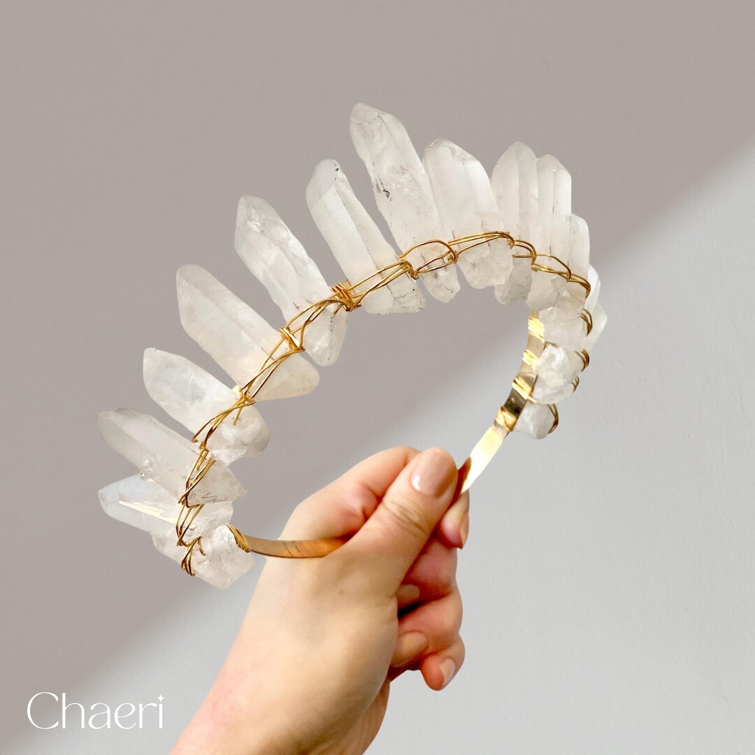 Claris | Clear Quartz Crystal Crown, Tiara Goth Wedding Witch Festival ...