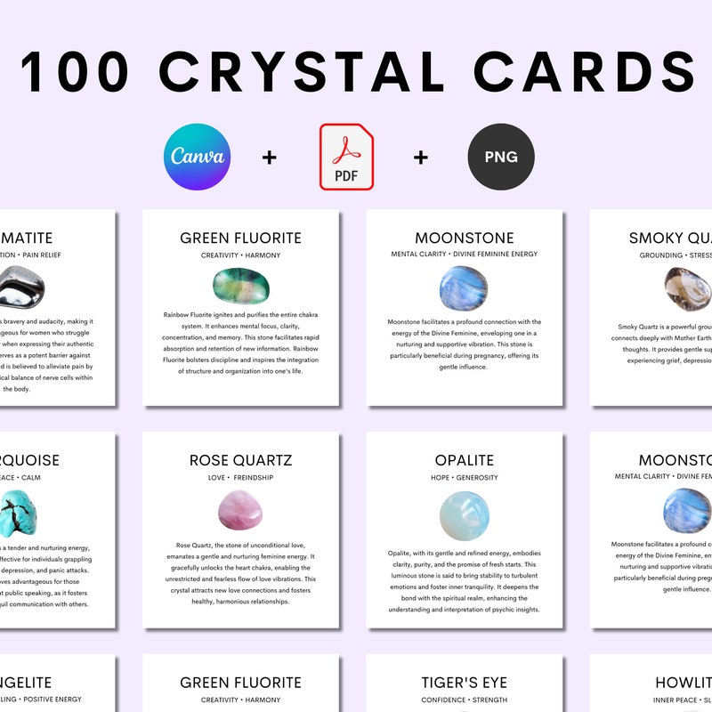 Printable Crystal Cards - Etsy