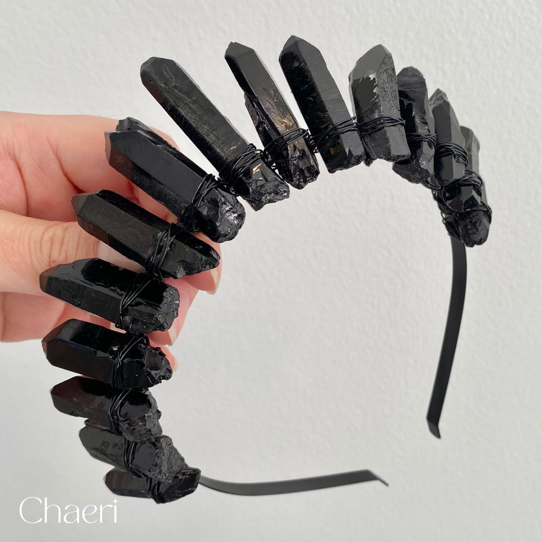 Raven | Black Crystal Crown, Tiara Goth Wedding Witch Festival ...