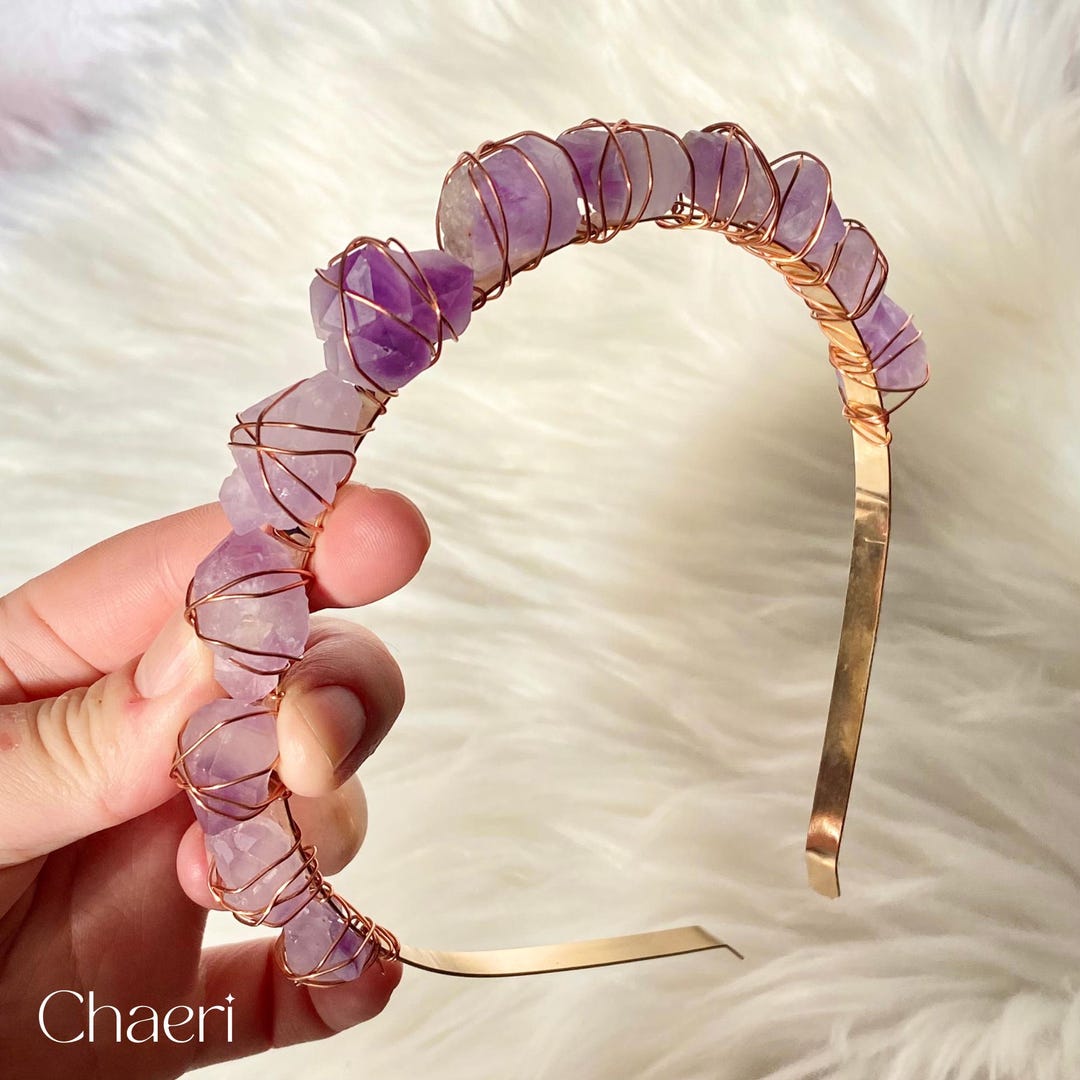 Amethyst Cluster Crystal Crown | Goth Wedding, Festival Tiara - Etsy