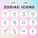 Zodiac Sign Icons | Astrology Symbols, Horoscope Elements (SVG PNG ...