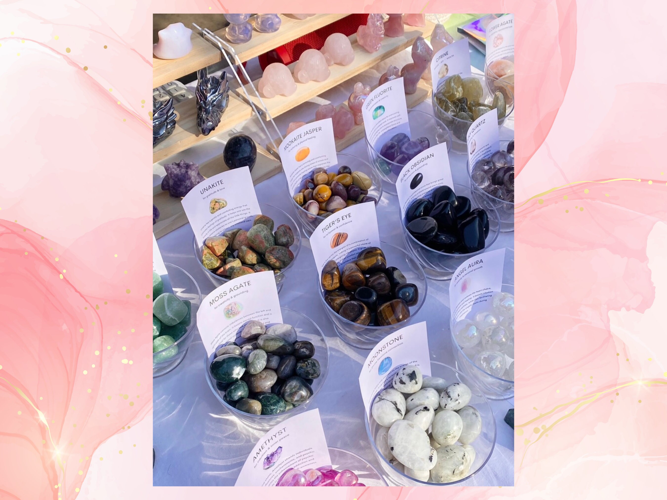 Zodiac Gemstones Cards Printable Digital Downloads Crystal Cards PNG ...