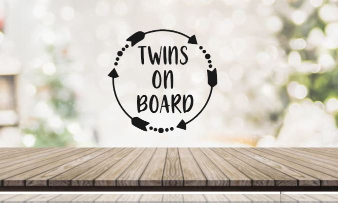 Twins on Board Car Decal Twin Car Decals Babies on Board Baby - Etsy