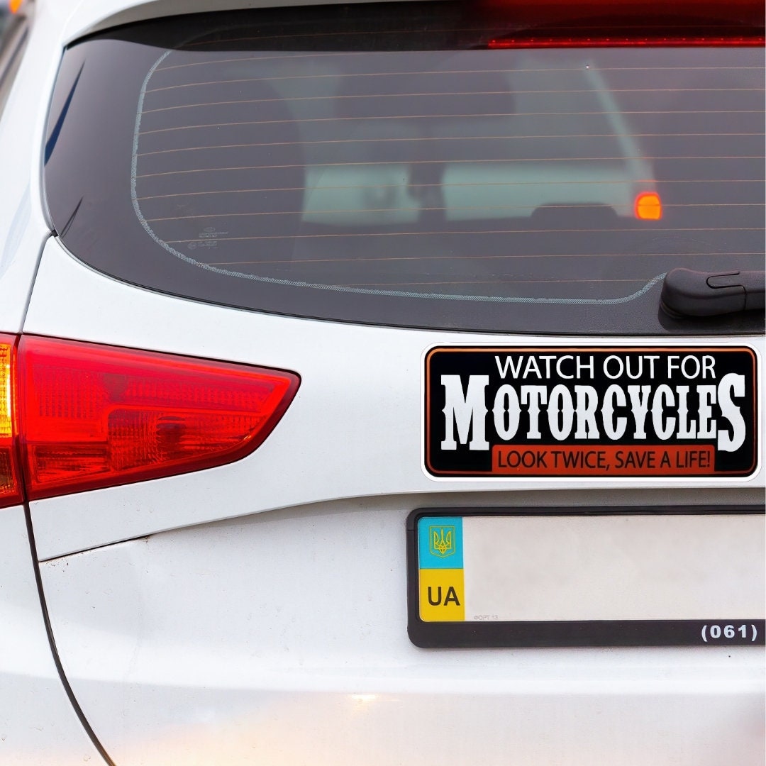 Watch Out for Motorcycles Sticker pack of 2 Aware Sticker Be Aware ...