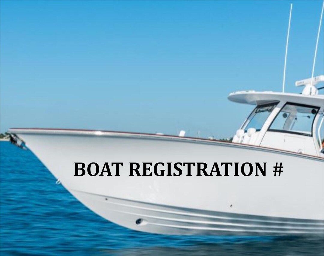 Boat Registration Number Decal, Personalized Boat Number Vinyl Decal ...