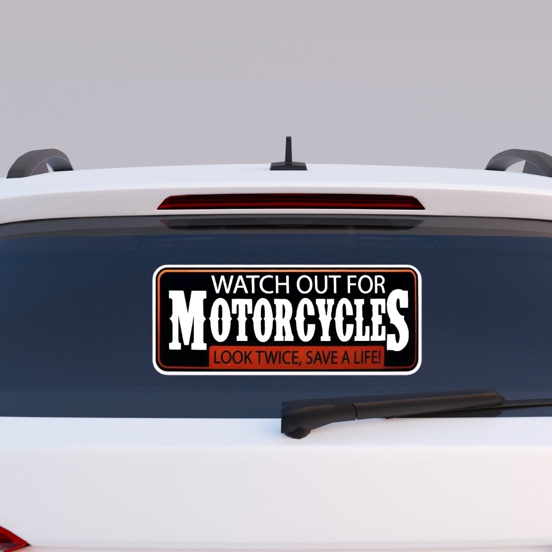 Watch Out for Motorcycles Sticker pack of 2 Aware Sticker Be Aware ...