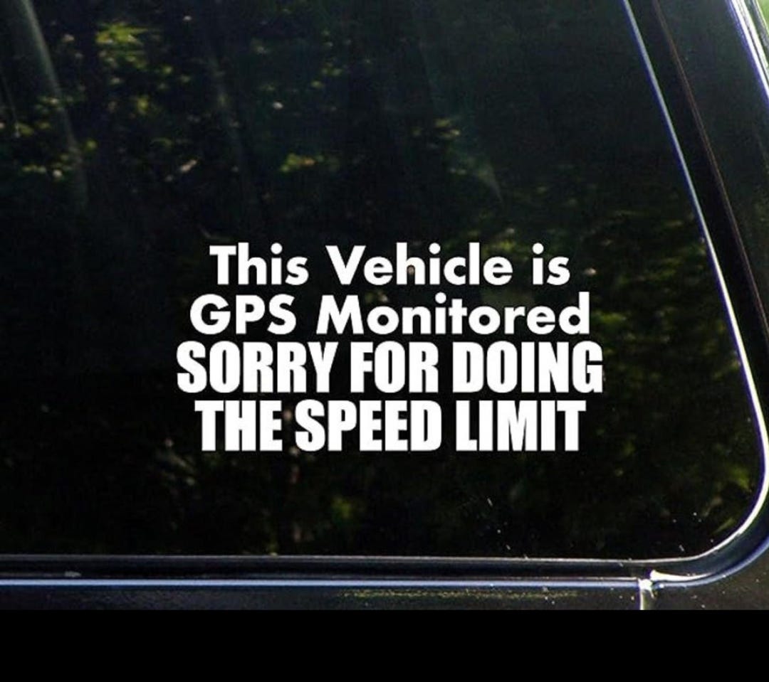 This Vehicle is GPS Monitored Decal, Car Warning Speed Business Decal ...