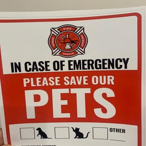 6 Pack Pet Alert Stickers, Pets Window Sticker, Rescue Our Pets Decal ...