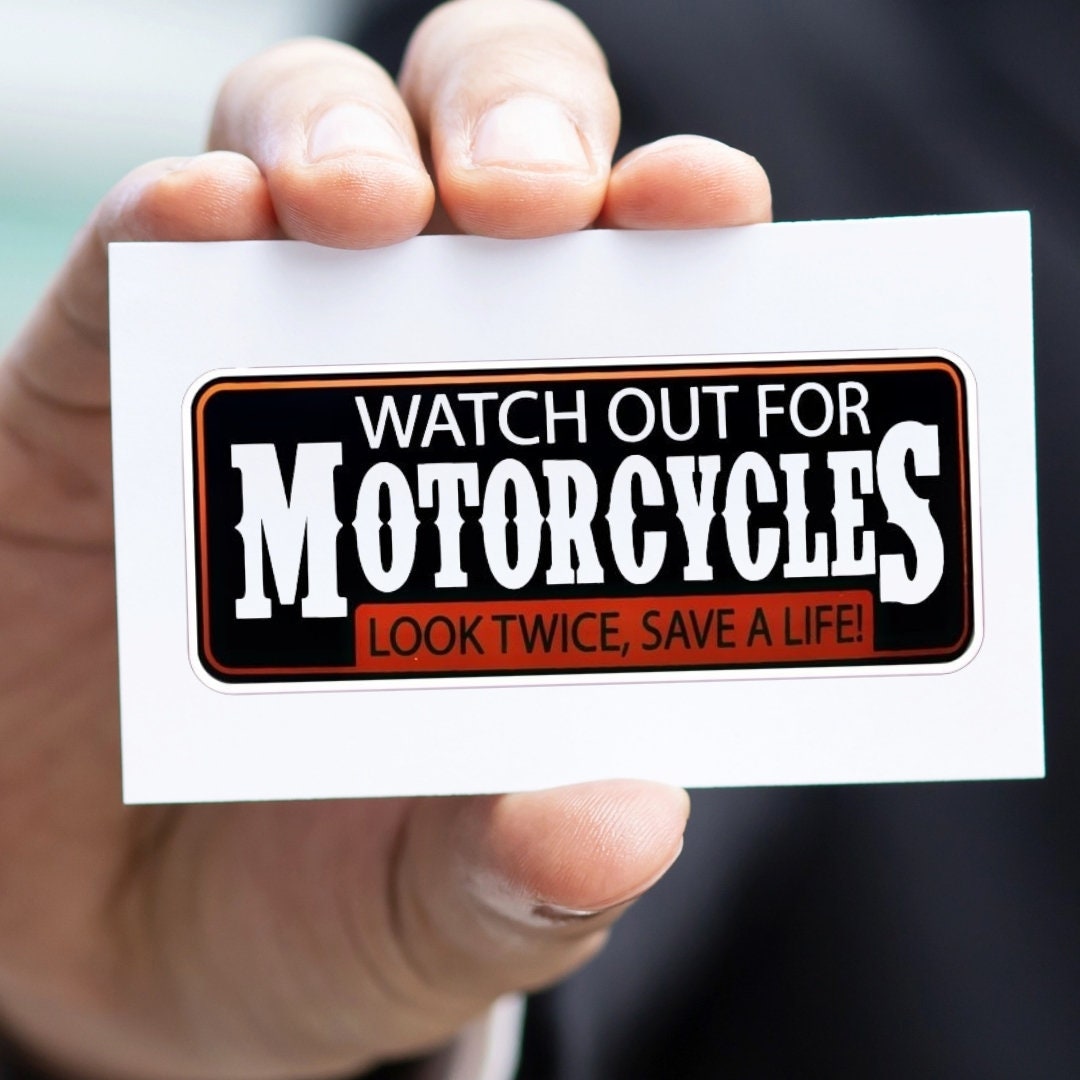 Watch Out for Motorcycles Sticker pack of 2 Aware Sticker Be Aware ...