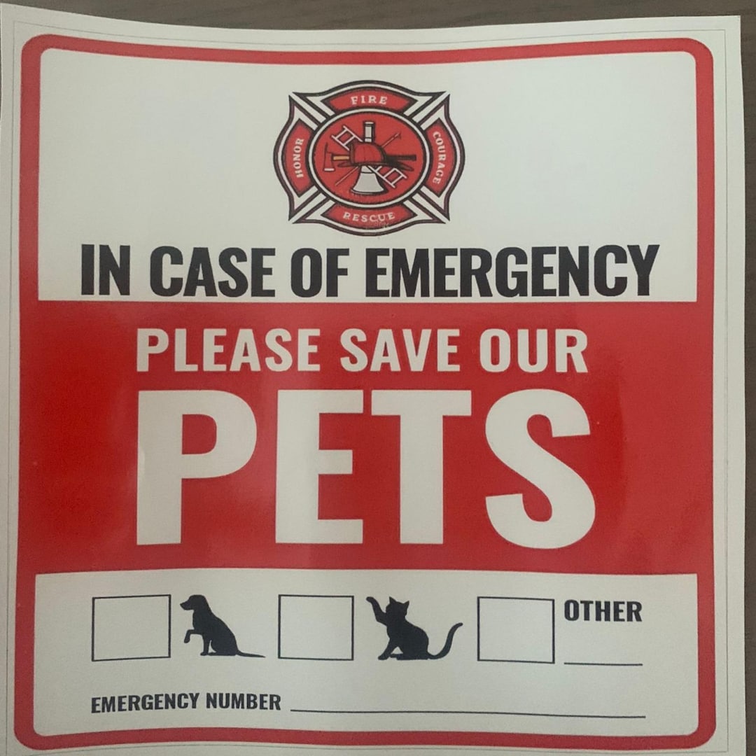 6 Pack Pet Alert Stickers, Pets Window Sticker, Rescue Our Pets Decal ...