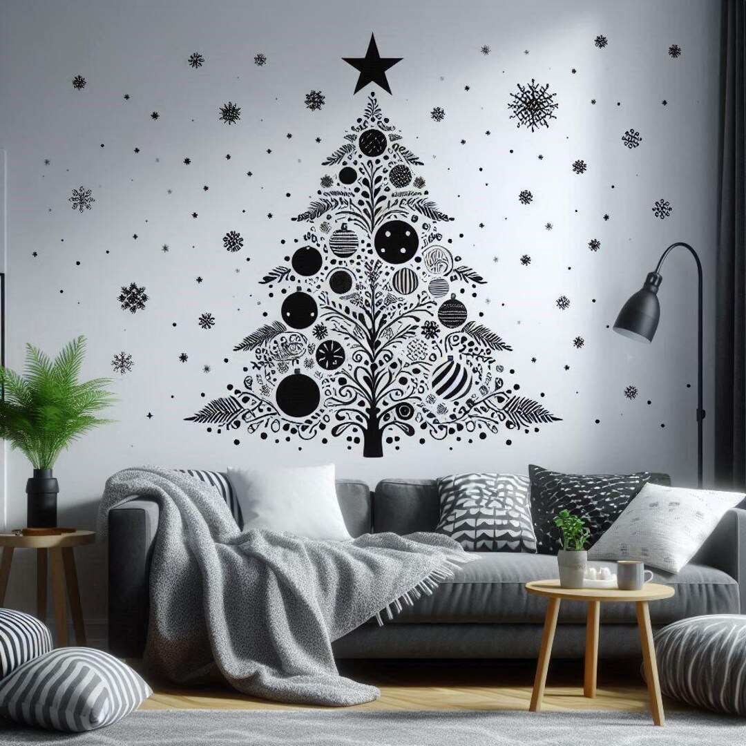 Christmas Tree Wall Decal Holiday Decal Christmas Decoration Wall ...