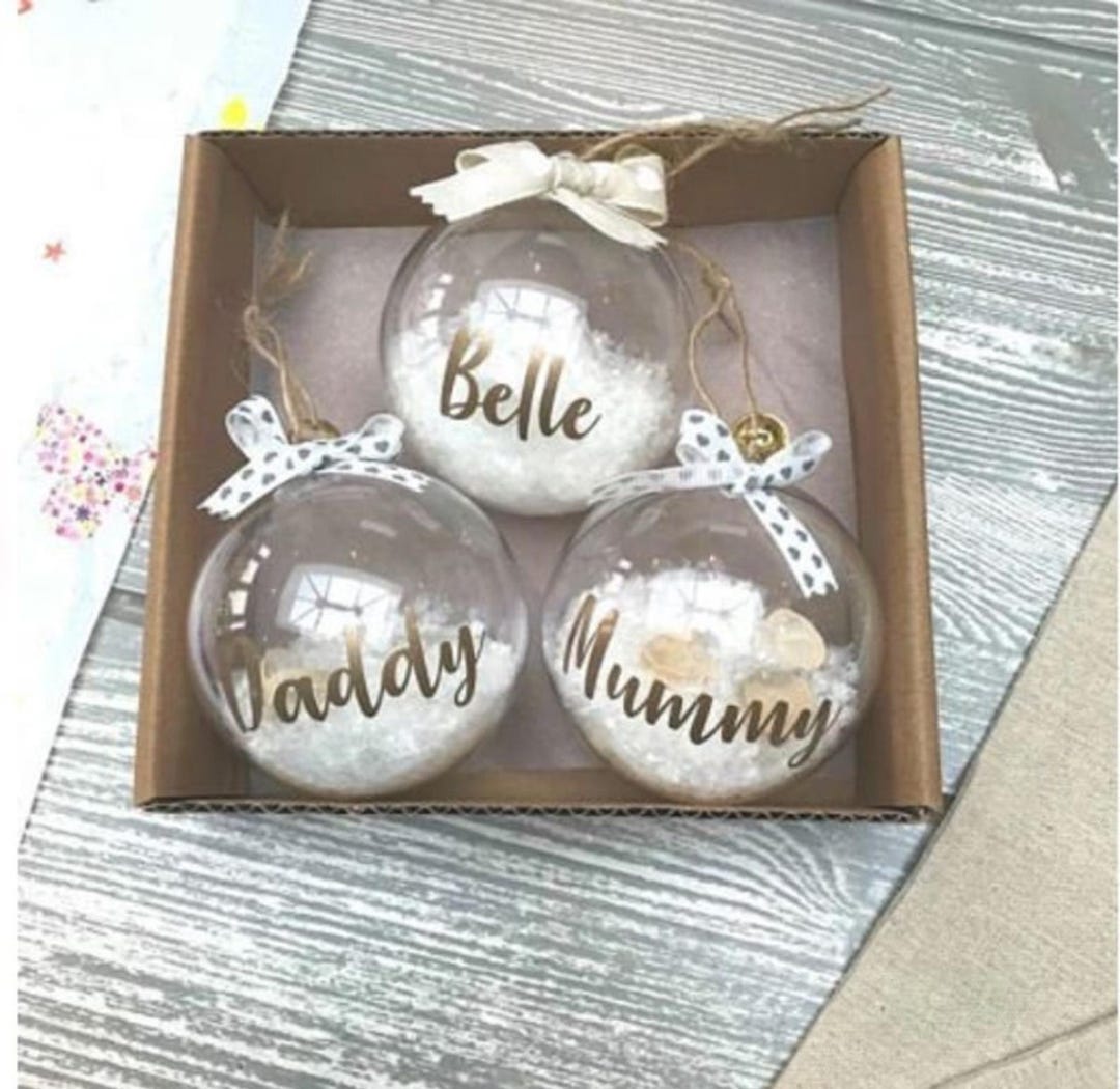 Christmas Bauble Stickers, Name Decals, DIY Labels, Glitter Decor ...
