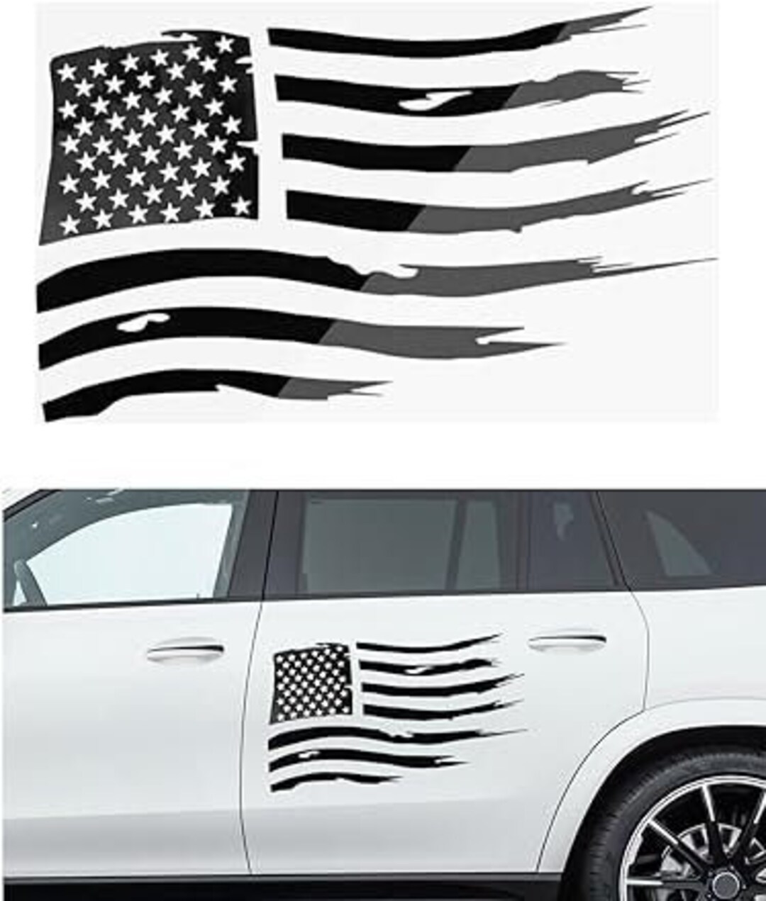 American Flag Sticker, Distressed American USA Flag Truck Tailgate ...