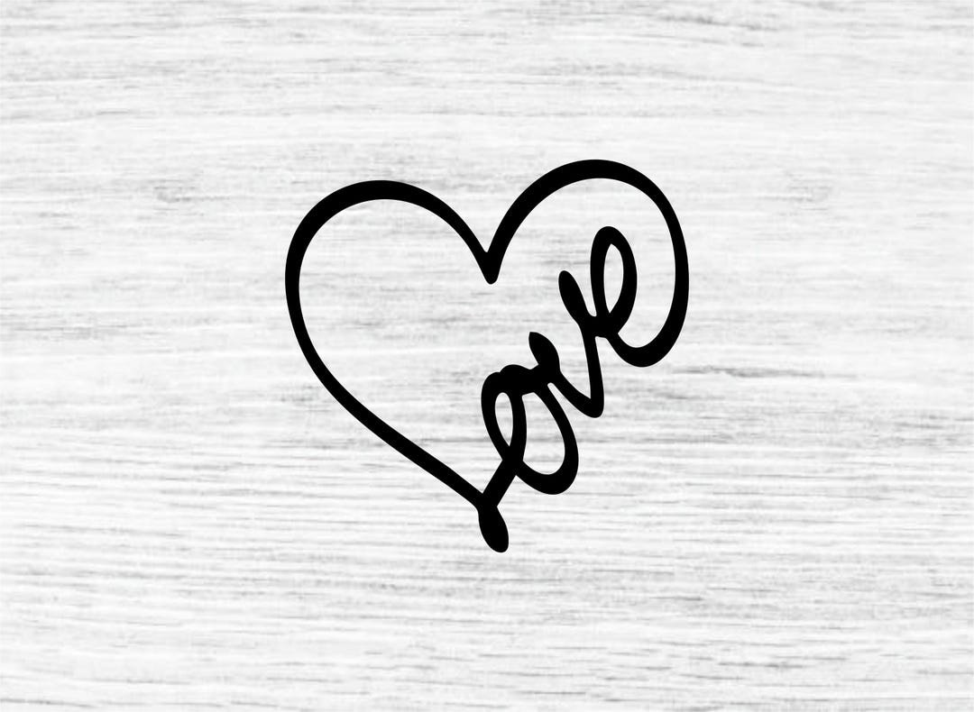 Love Heart Vinyl Decal: Window, Laptop, Tumbler Sticker - Etsy