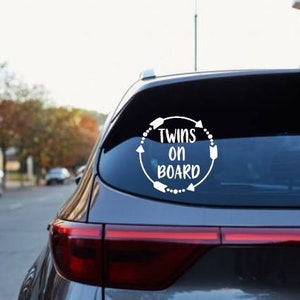Twins on Board Car Decal Twin Car Decals Babies on Board, Baby Shower ...