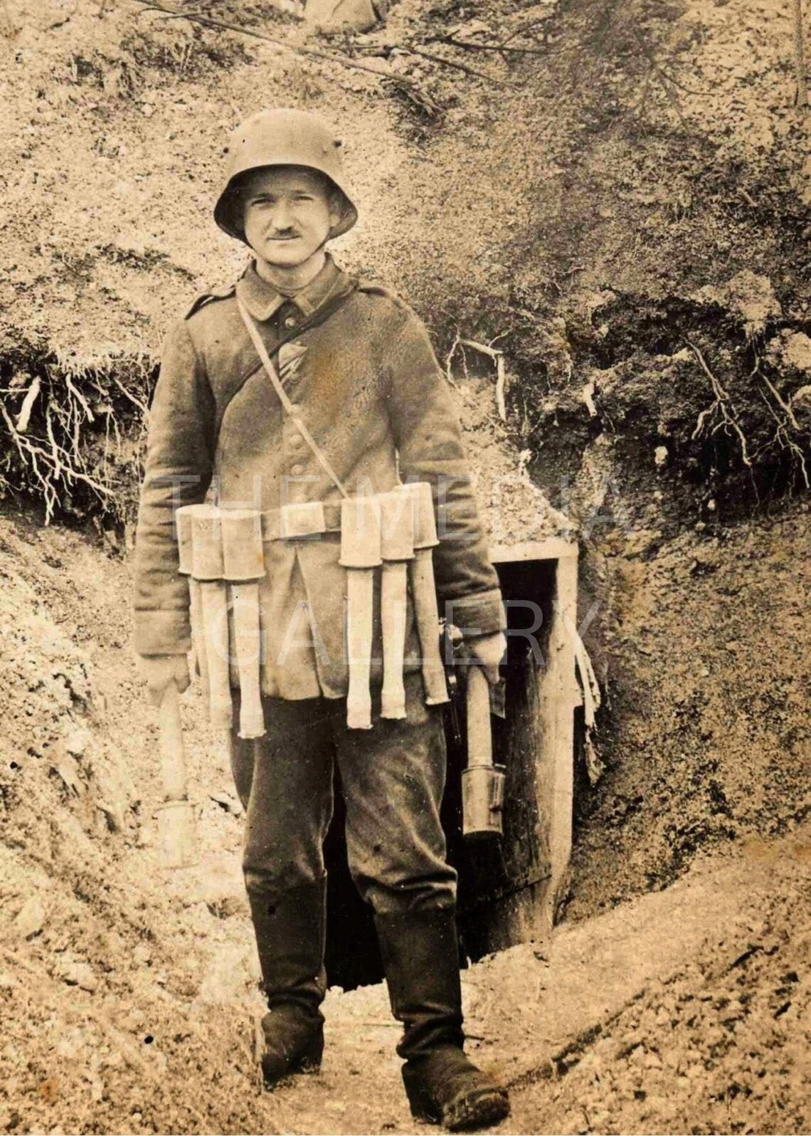WWI German Grenadier Photo – Vintage Military Print, Trench Warfare - Etsy