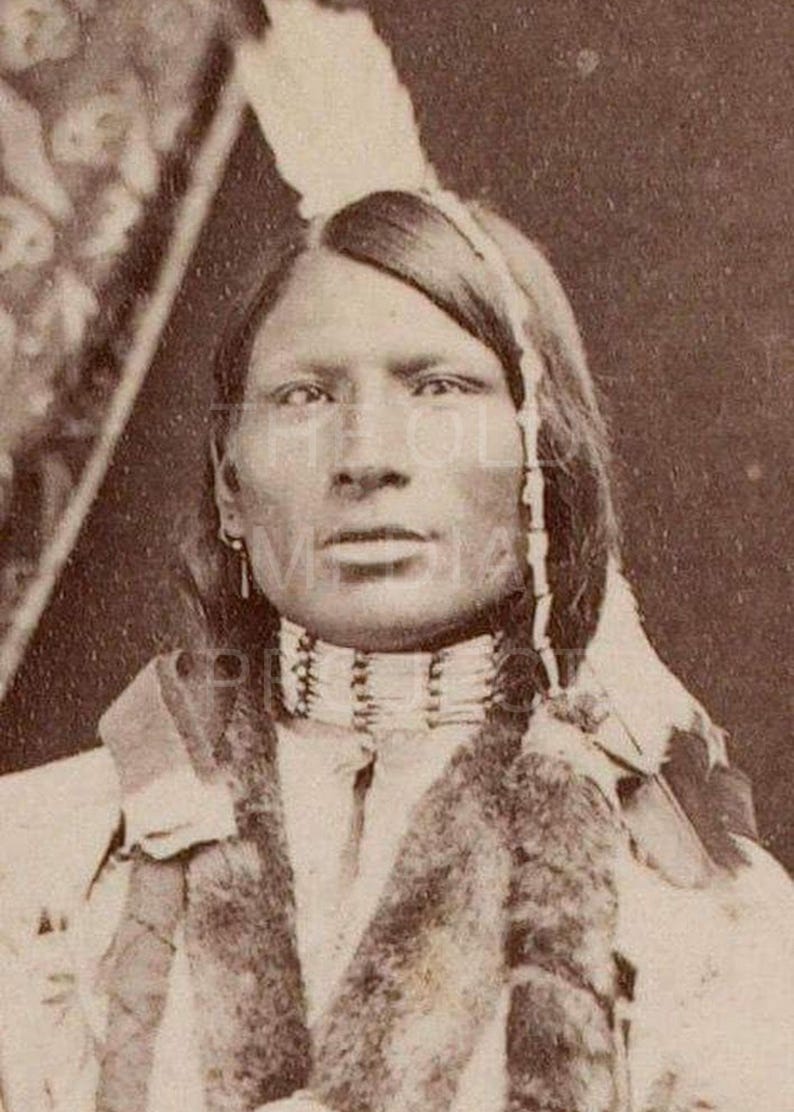 Lakota Chief, Photo Print - Native American Art - Vintage Old Photo ...