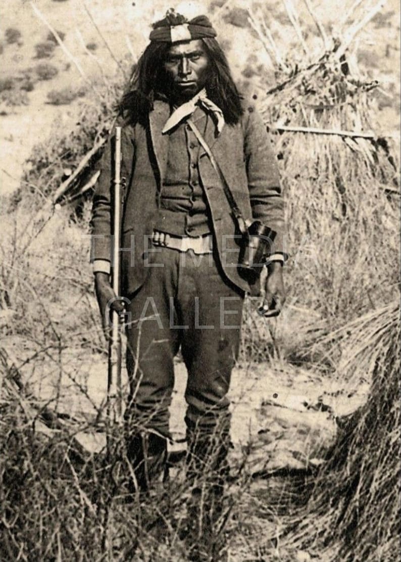 Apache Warrior Photo Print – Vintage Western Americana Art - Etsy