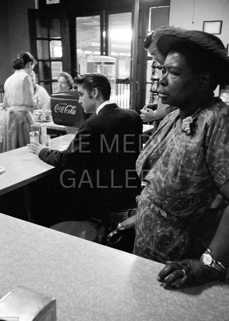 Elvis Presley at Segregated Diner, 1950s Photo Print - Elvis Presley ...