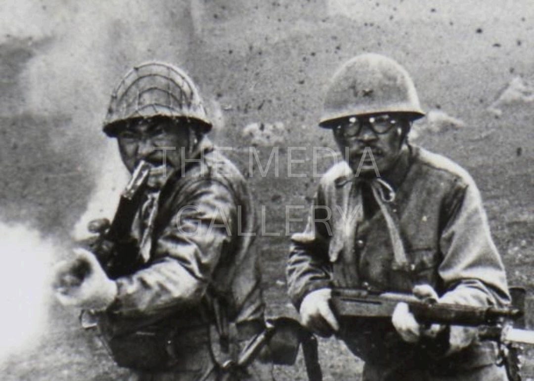 Japanese Soldiers Attack, WW2 Art Photo Print - Samurai, Seppuku ...