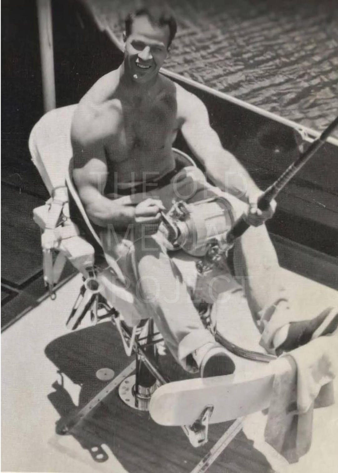 Gordie Howe Shirtless Fishing Photo Print, Retro Nautical Decor - Etsy