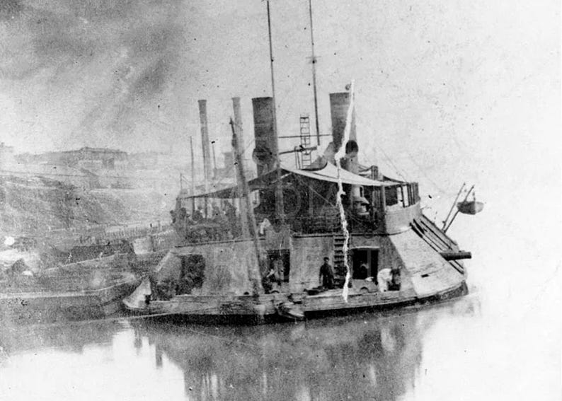 Civil War Ironclad Photograph – Vintage Maritime Battleship Art Print ...
