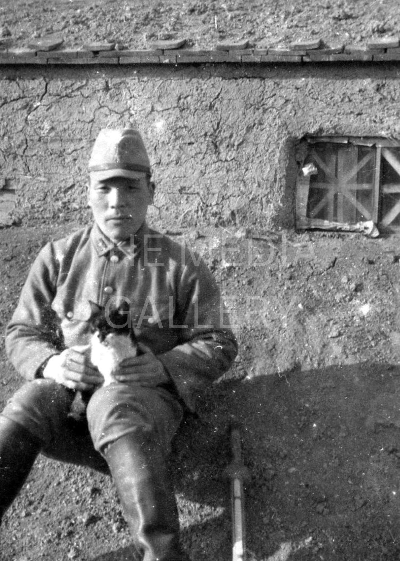 Japanese Soldier & Cat, WW2 Photo Photo Print - Japanese Army - Cat ...