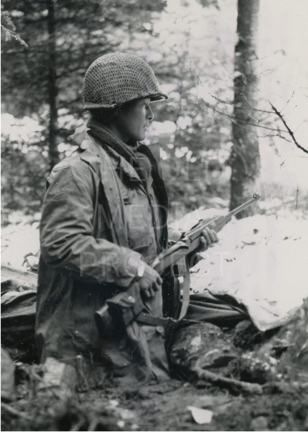 WW2 442nd Regiment Soldier Photo Print - Winter Snow Scene - Vintage ...