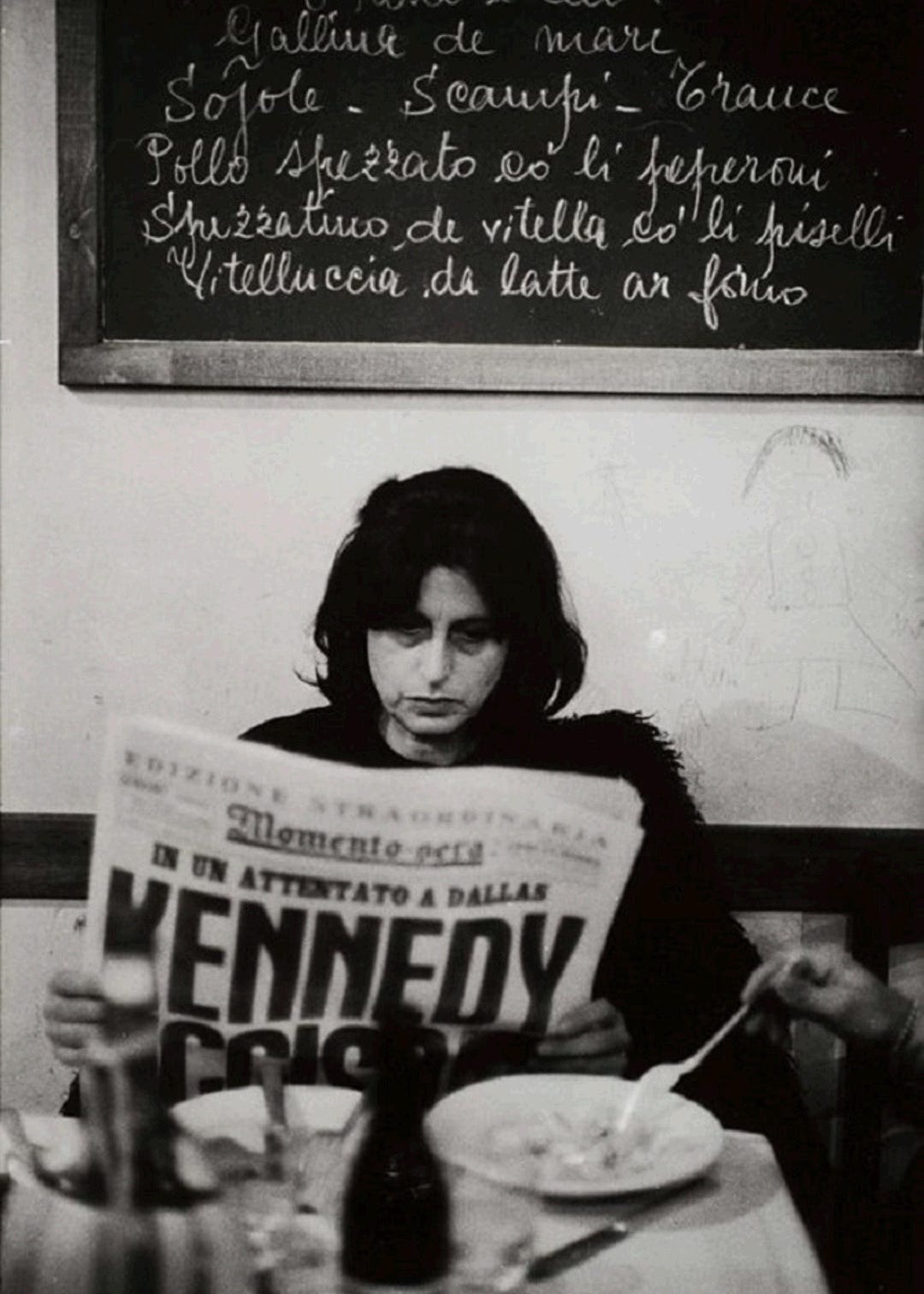 Anna Magnani Reading Kennedy Assassination Newspaper – Vintage Photo ...