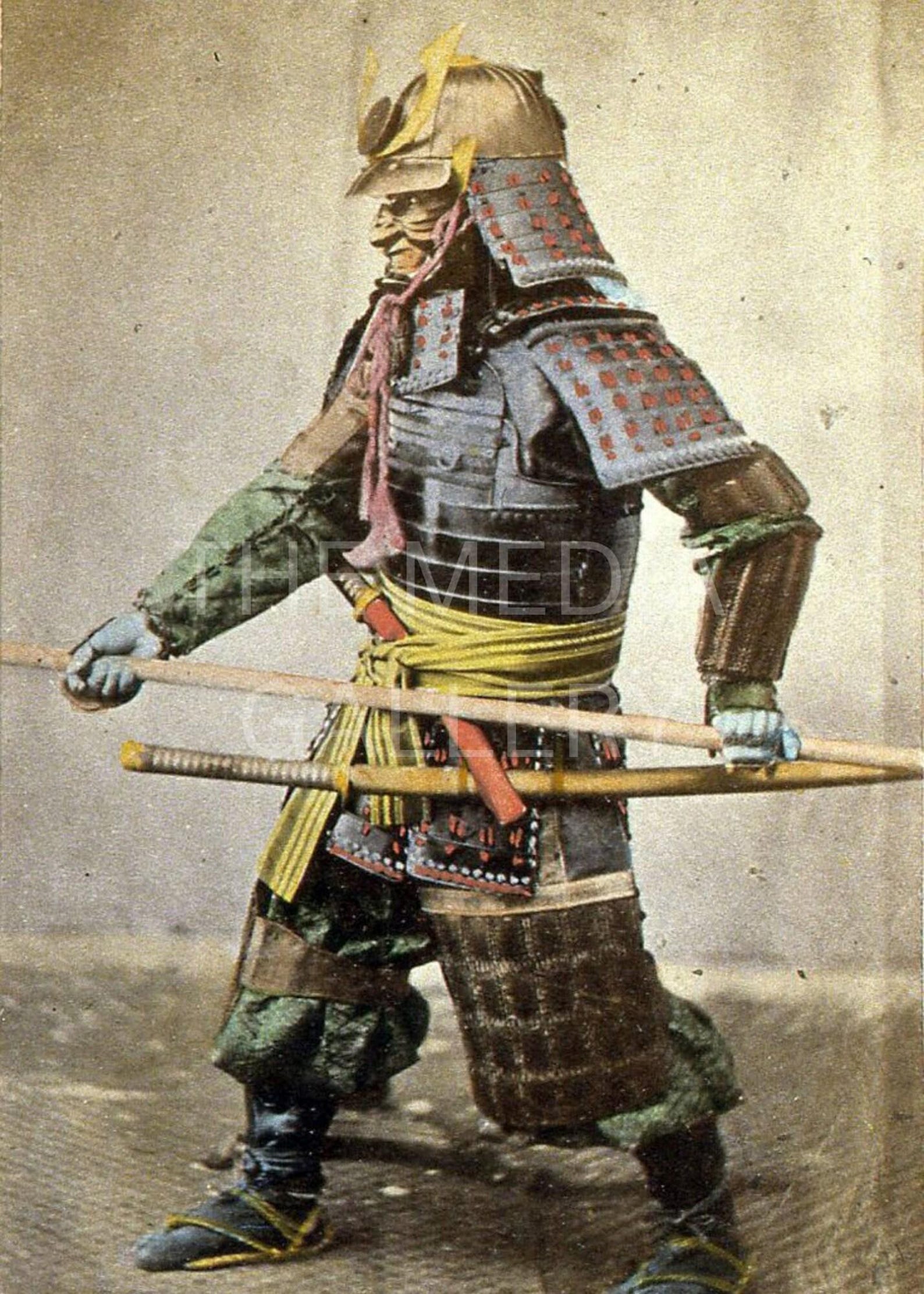 Samurai & Spear Photo Print - Samurai Sword - Samurai Art - Japanese ...
